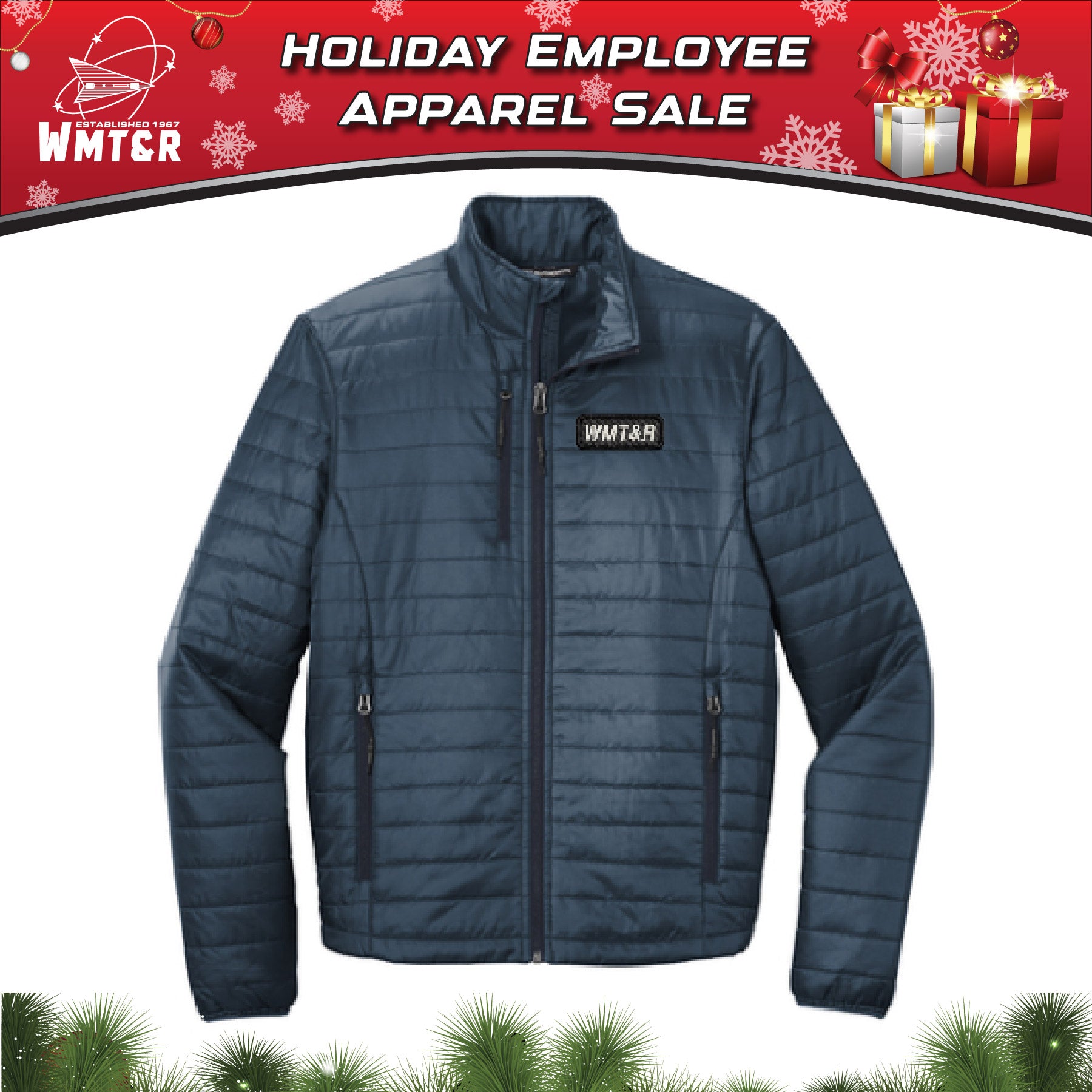 WMT&R - Unisex Packable Puffy Jacket – Valley Graphics Company